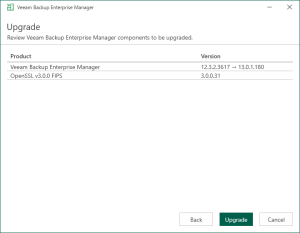 In-Place Upgrade Veeam Backup Enterprise Manager from v12.3.2.4165 with ...