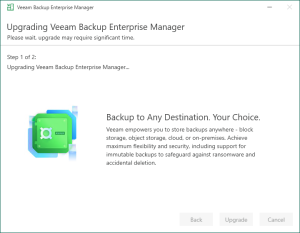 In-Place Upgrade Veeam Backup Enterprise Manager from v12.3.2.4165 with ...