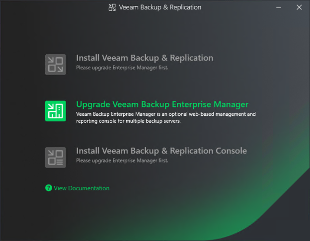 In-Place Upgrade Veeam Backup Enterprise Manager from v12.3.2.4165 with ...